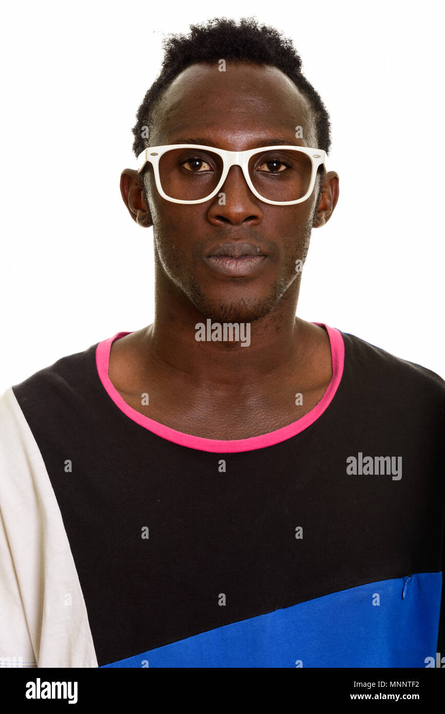 Face of young black African man Stock Photo - Alamy