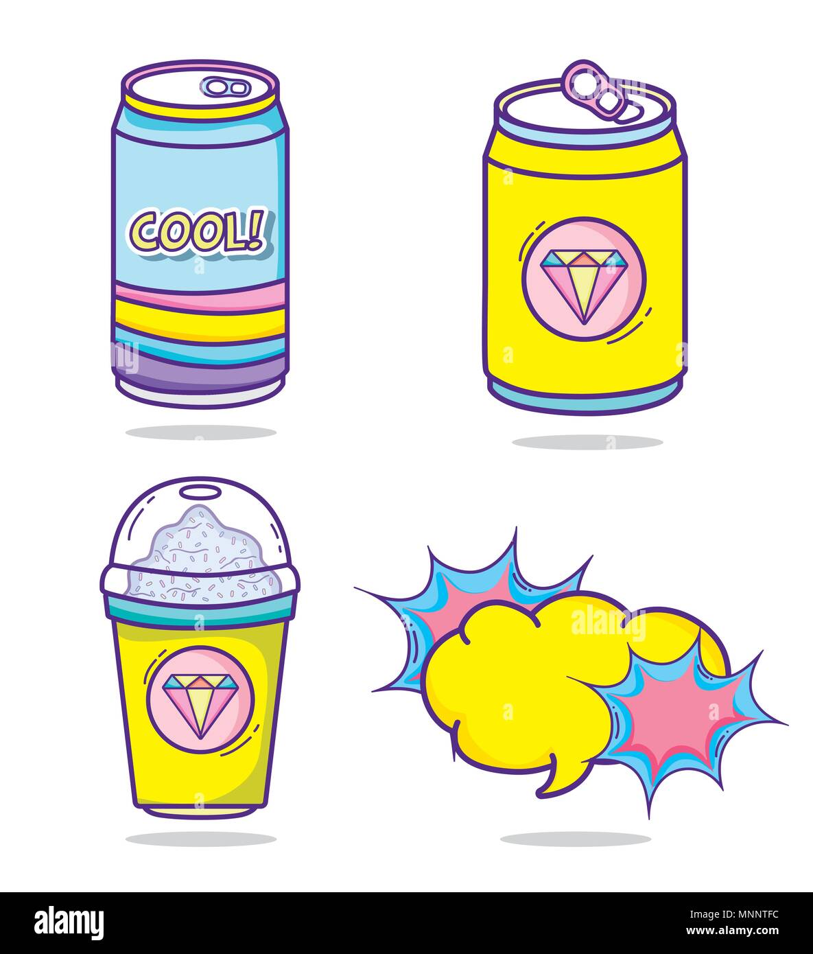 Set of pop art cartoons Stock Vector Image & Art - Alamy