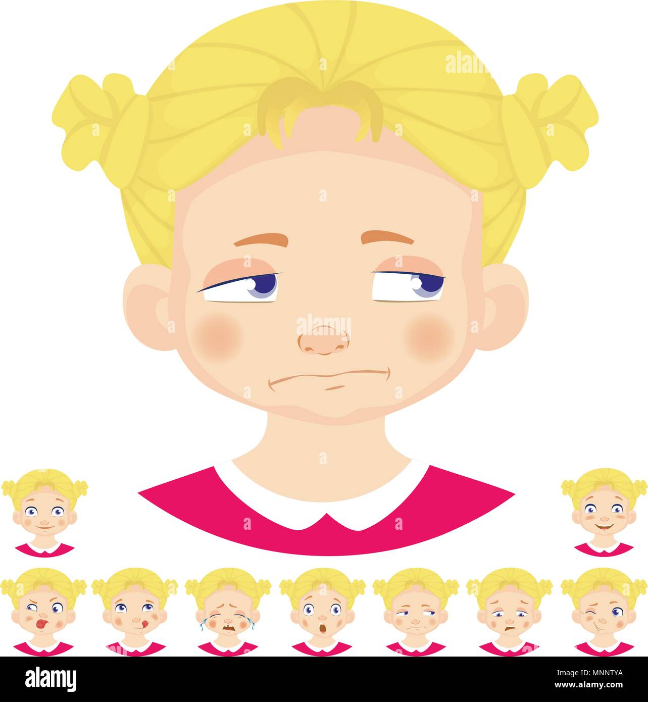 Set of human emotions. Facial expression. Set of emoticons. Flat vector ...