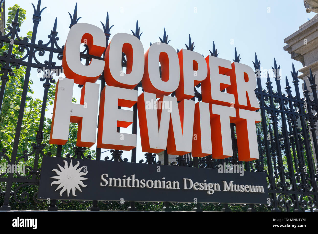 New York, USA - May 6, 2018 : The sign of Cooper Hewitt, Smithsonian ...