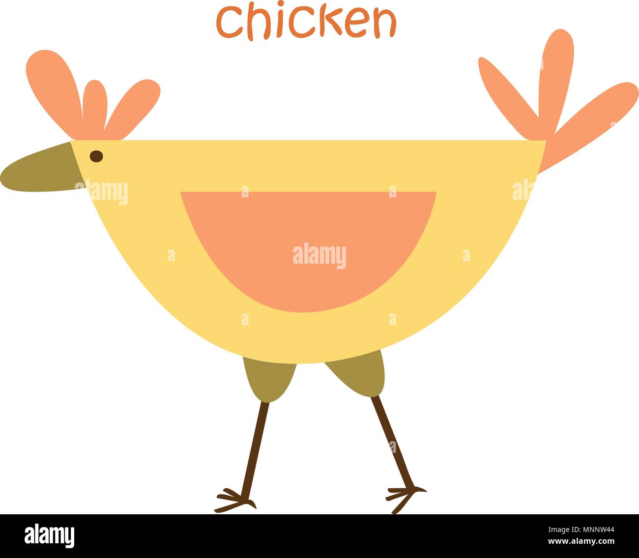 Chicken isolated. Drawing chicken for a child Stock Vector Image & Art ...