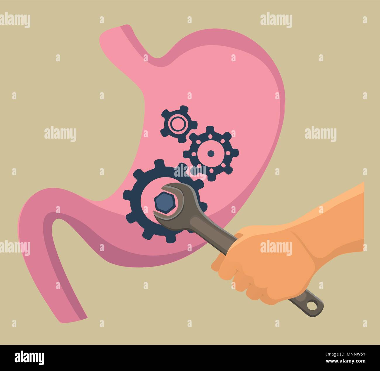Stomach Pain Icon. Treatment stomach. Abdominal pain flat vector ...