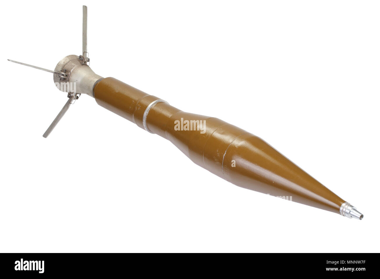 anti-tank rocket propelled grenade with HEAT warhead isolated on white ...