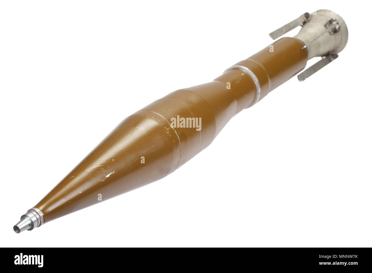 anti-tank rocket propelled grenade with HEAT warhead isolated on white ...
