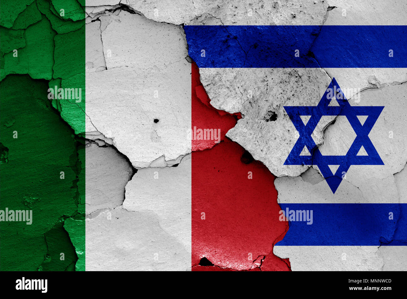 flags of Italy and Israel Stock Photo - Alamy