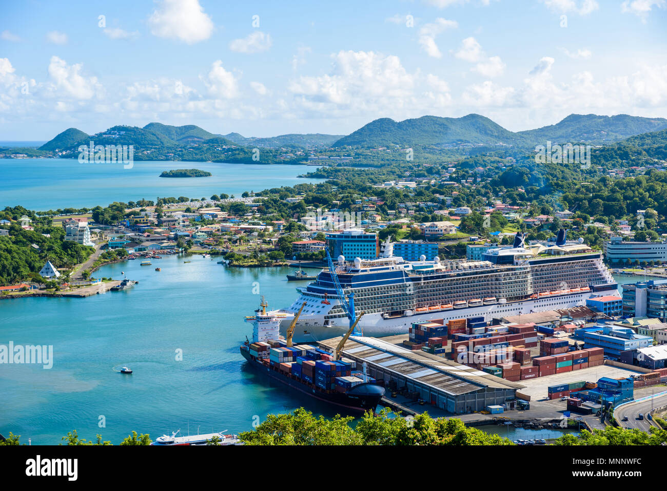 Castries, Saint Lucia - Tropical coast beach on the Caribbean island of ...