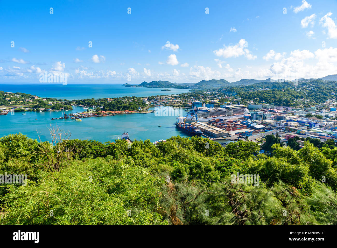 Castries, Saint Lucia - Tropical coast beach on the Caribbean island of ...