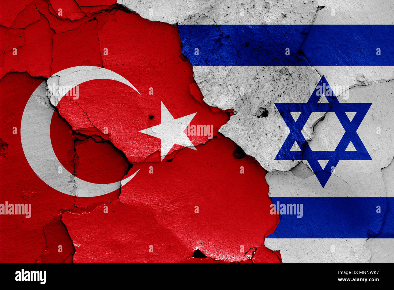 flags of Turkey and Israel Stock Photo - Alamy