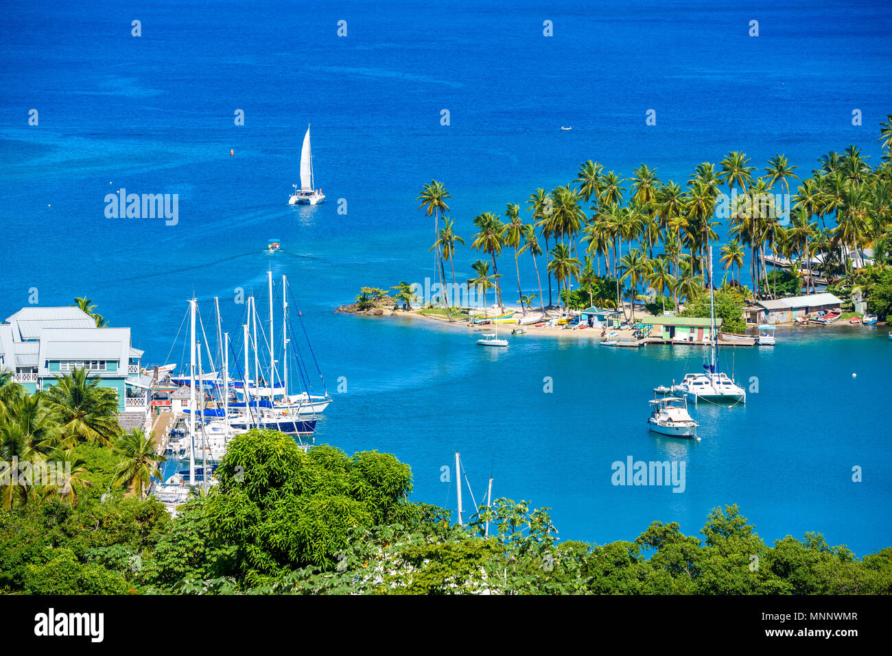 Marigot Bay, Saint Lucia, Caribbean. Tropical bay and beach in exotic ...