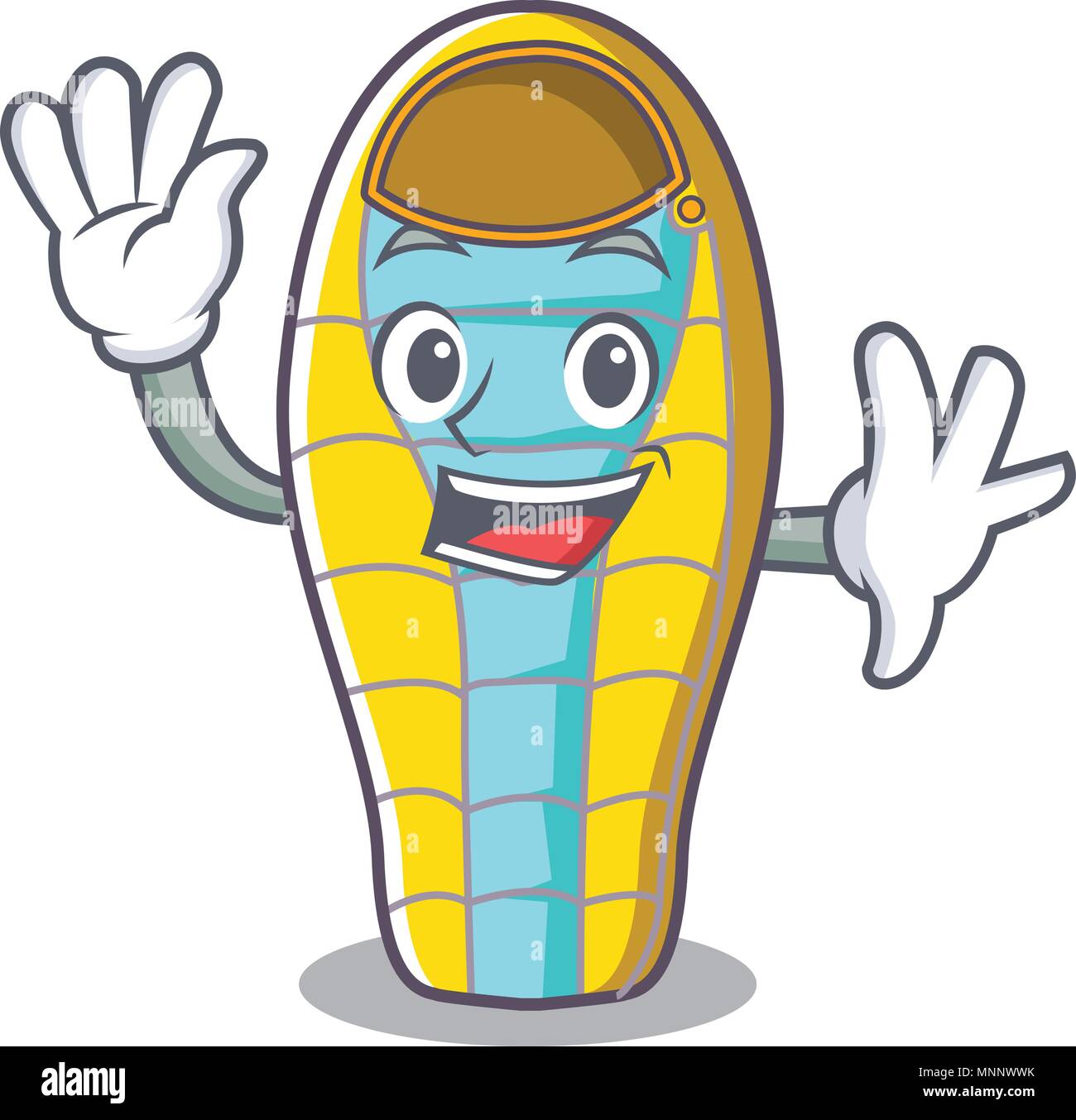 Waving sleeping bad character cartoon vector illustration Stock Vector ...