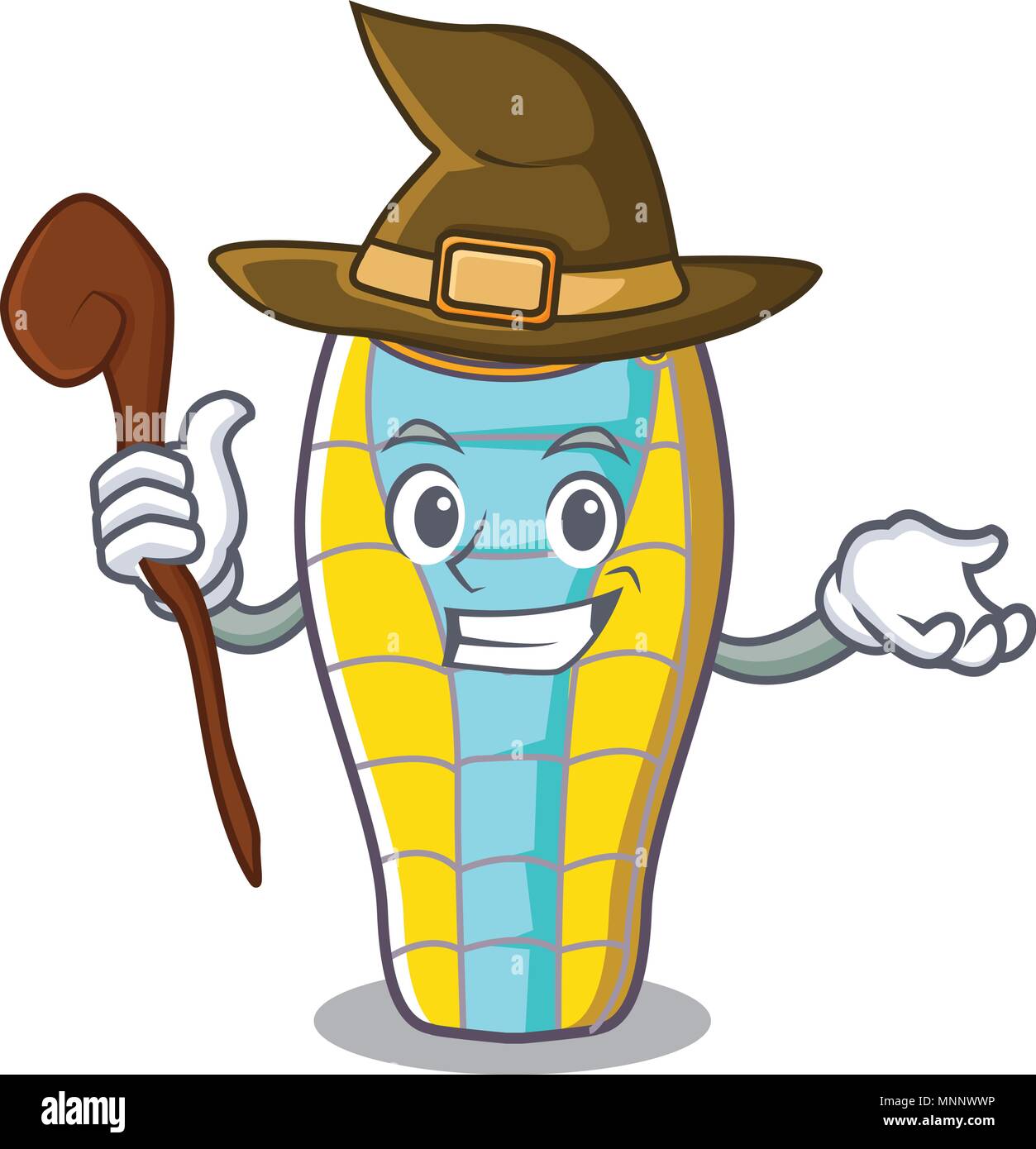 Witch sleeping bad mascot cartoon vector illustration Stock Vector ...