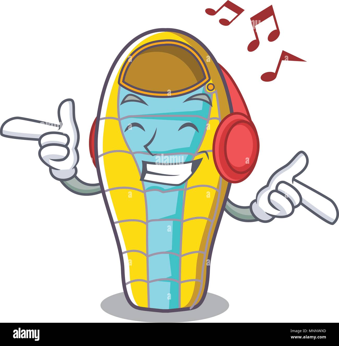 Listening music sleeping bad mascot cartoon Stock Vector Image & Art ...