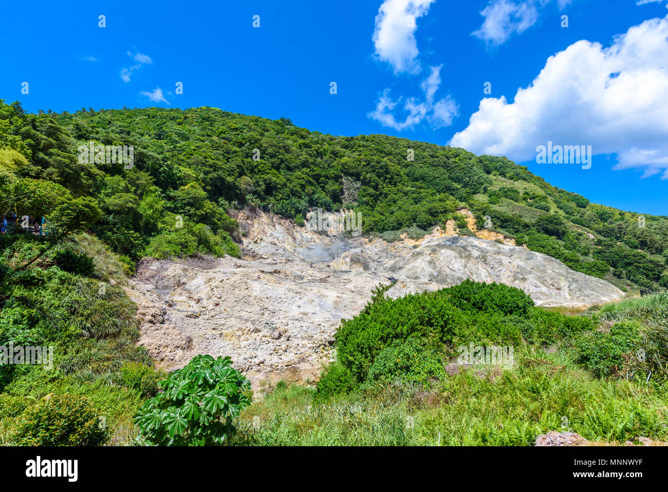 View of Drive-In Volcano Sulphur Springs on the Caribbean island of St ...