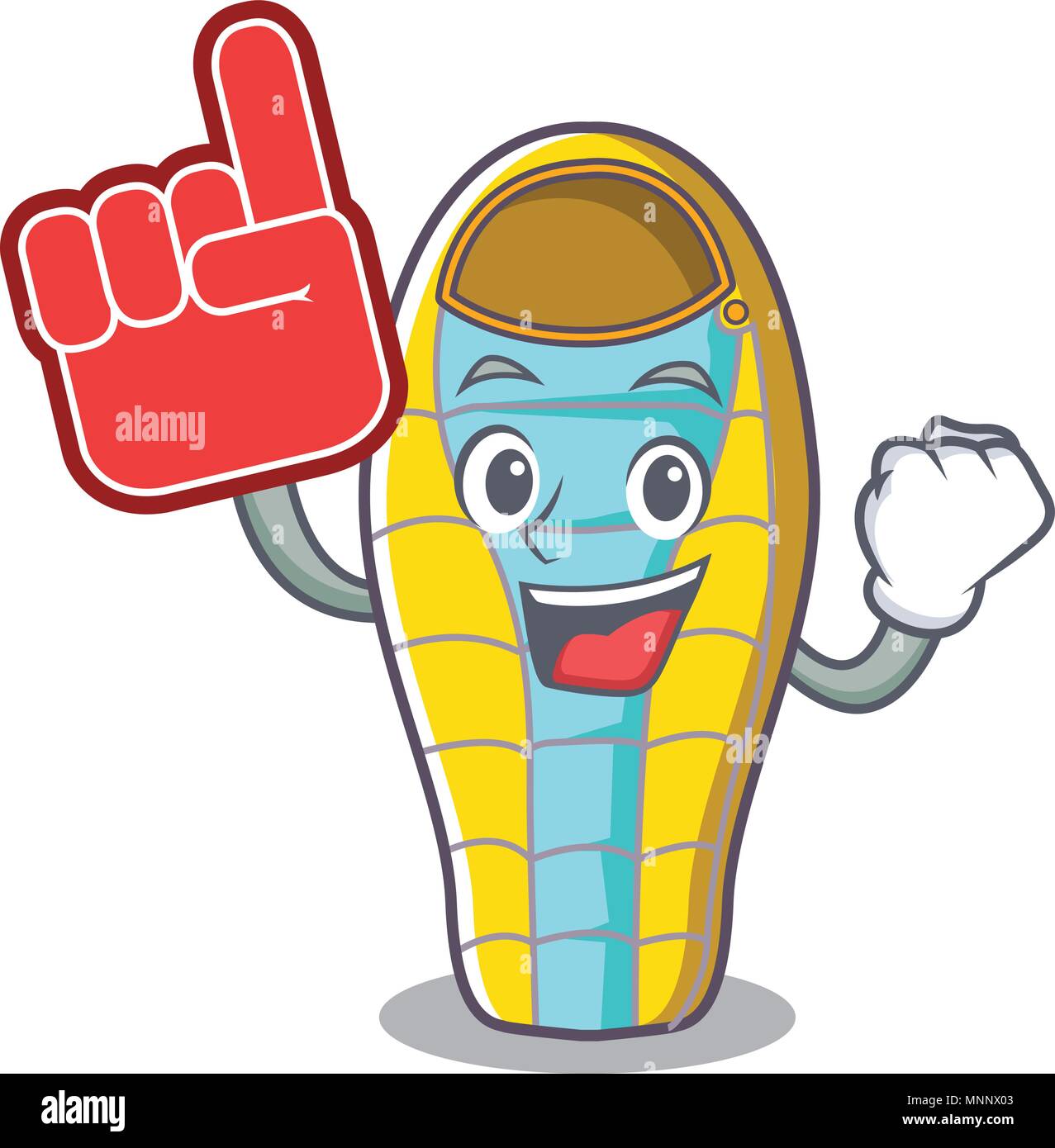 Foam finger sleeping bad mascot cartoon Stock Vector Image & Art - Alamy