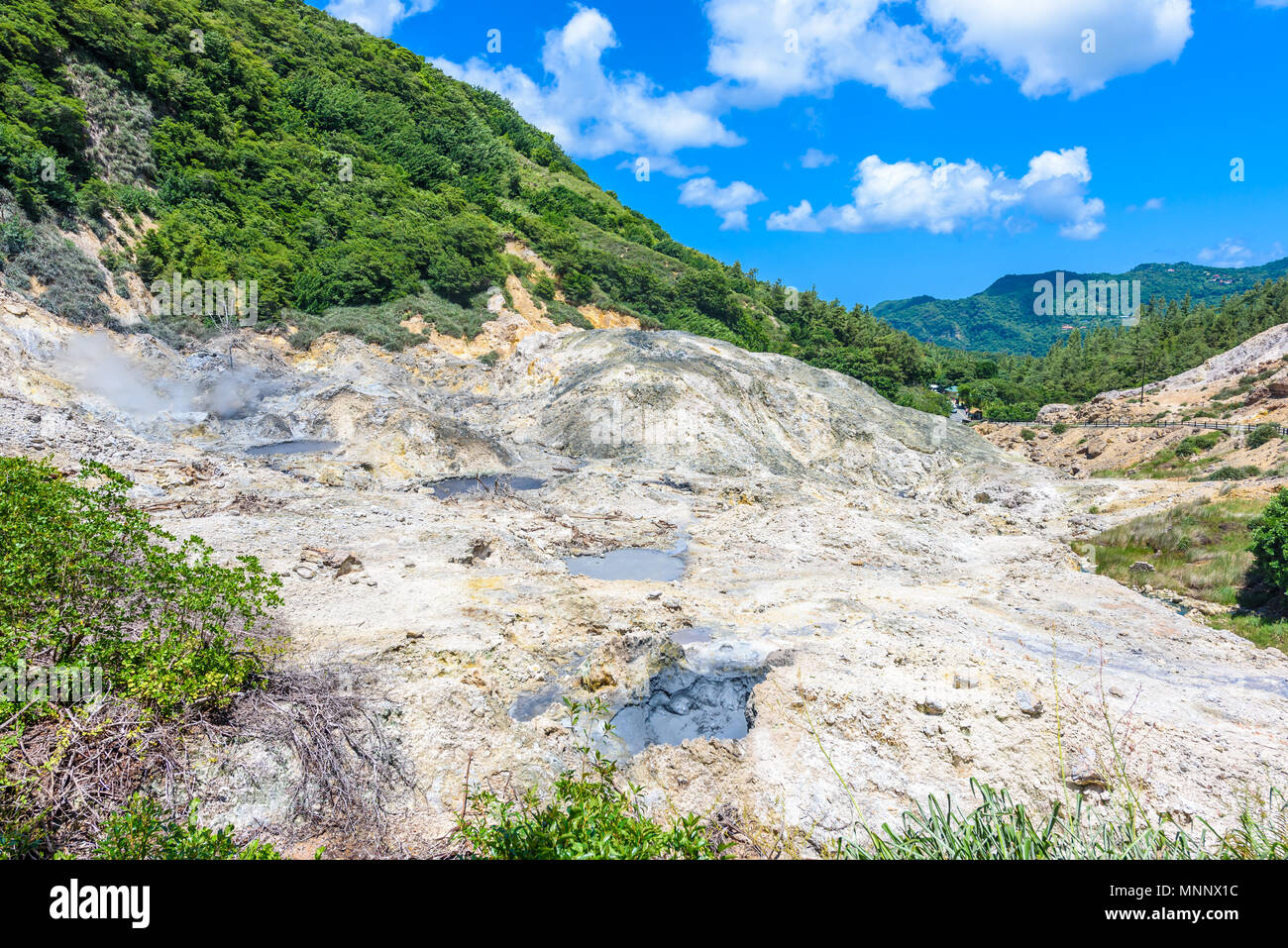 View of Drive-In Volcano Sulphur Springs on the Caribbean island of St ...