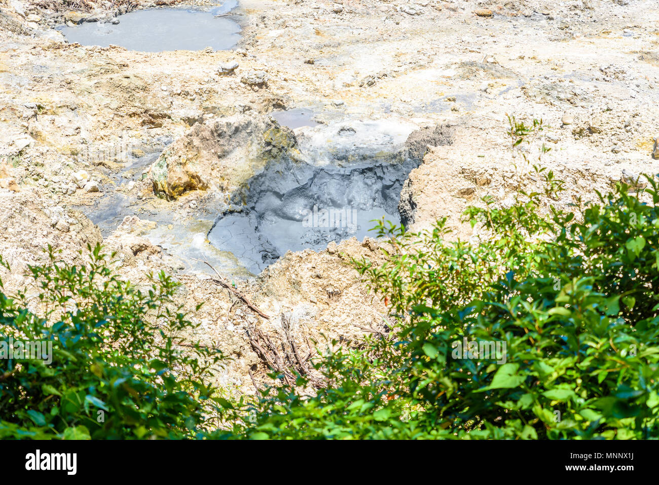 View of Drive-In Volcano Sulphur Springs on the Caribbean island of St ...