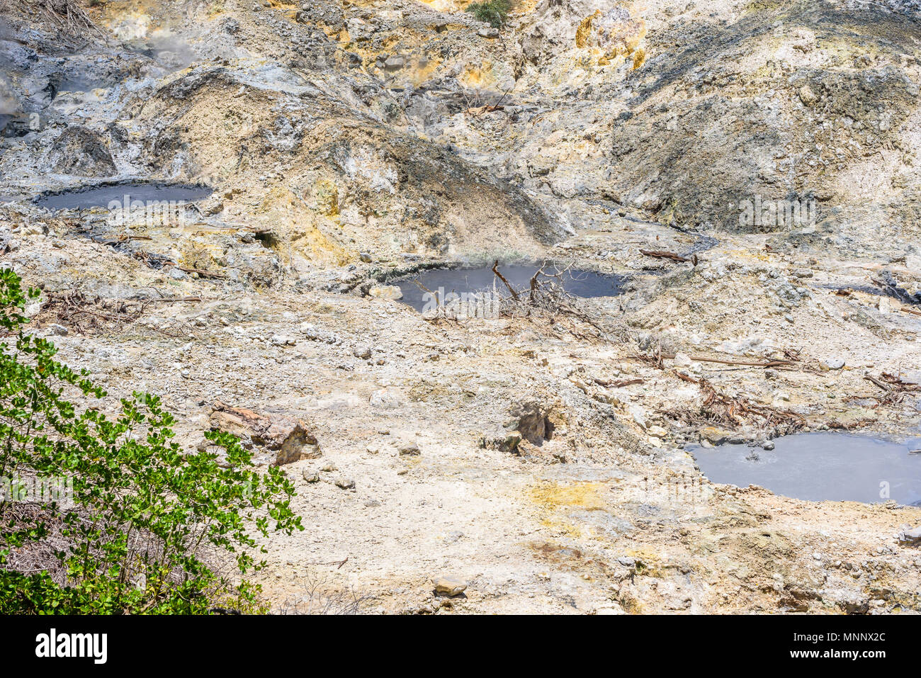 View of Drive-In Volcano Sulphur Springs on the Caribbean island of St ...