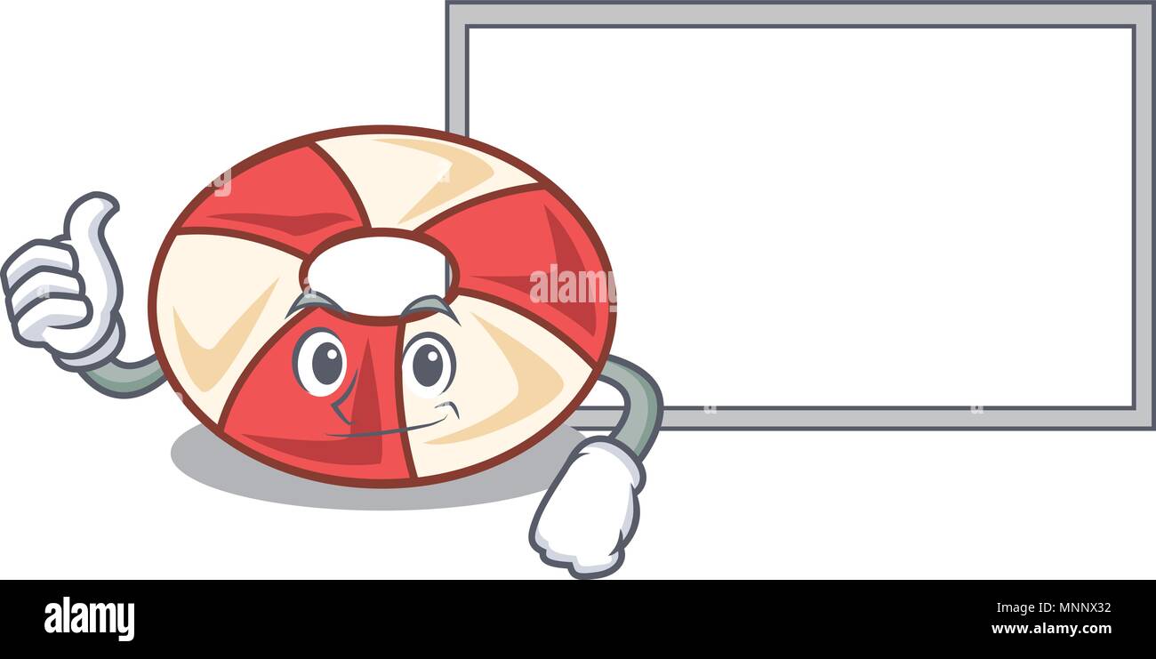 Thumbs up with board swim tube character cartoon Stock Vector Image ...