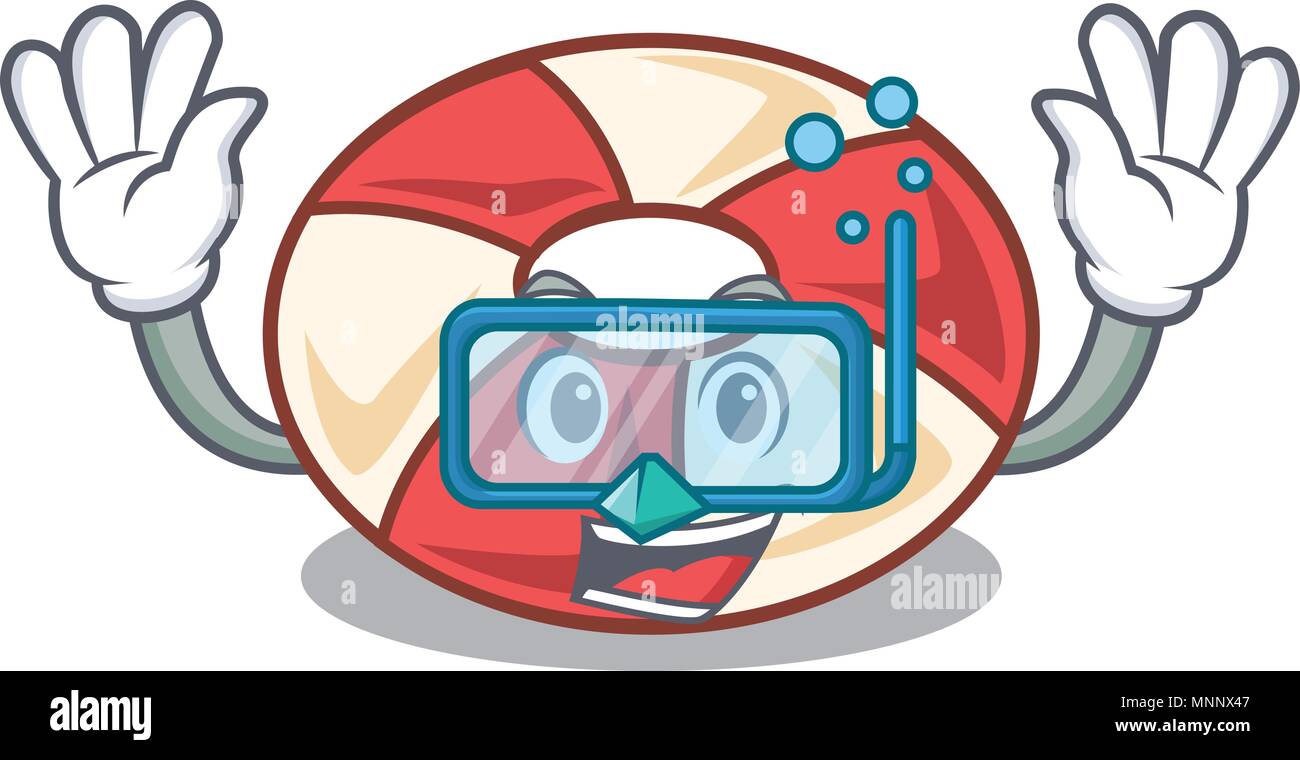 Diving swim tube character cartoon Stock Vector Image & Art - Alamy