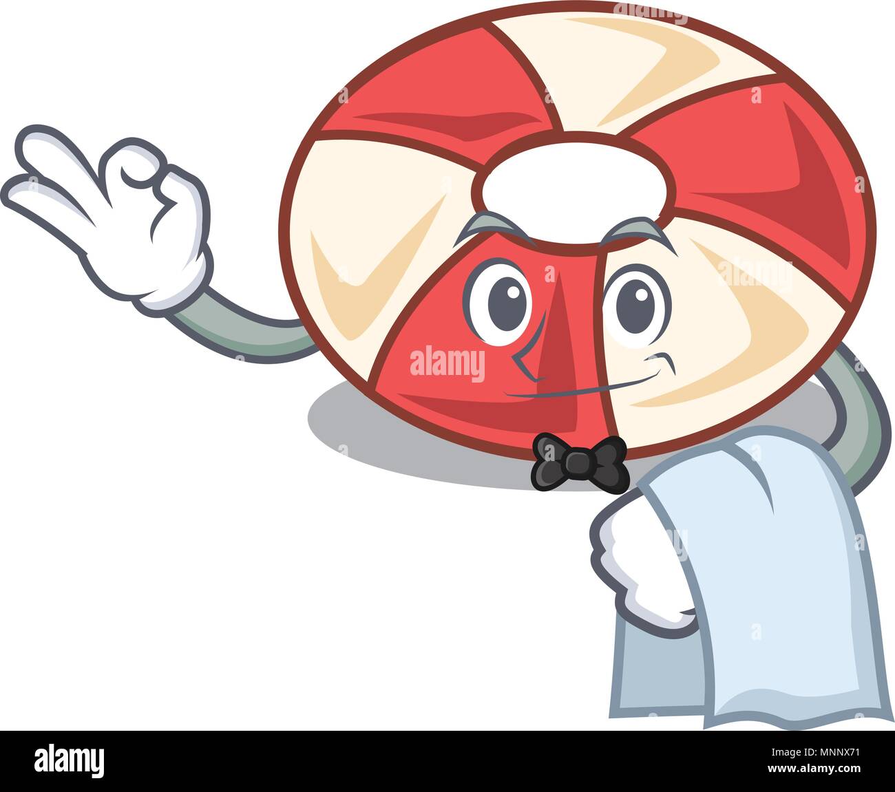Waiter swim tube mascot cartoon Stock Vector Image & Art - Alamy