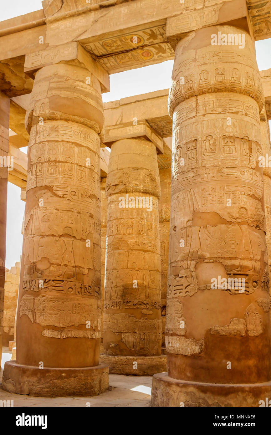 The columns of the ancient temple in Luxor, Egypt Stock Photo - Alamy