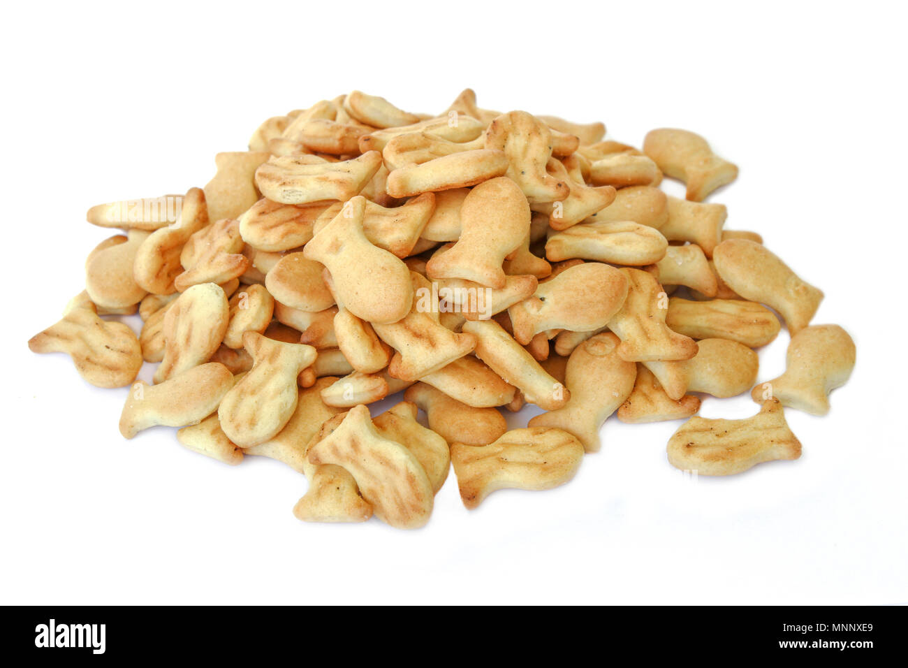 A handful of cookies crackers isolated on white background Stock Photo ...