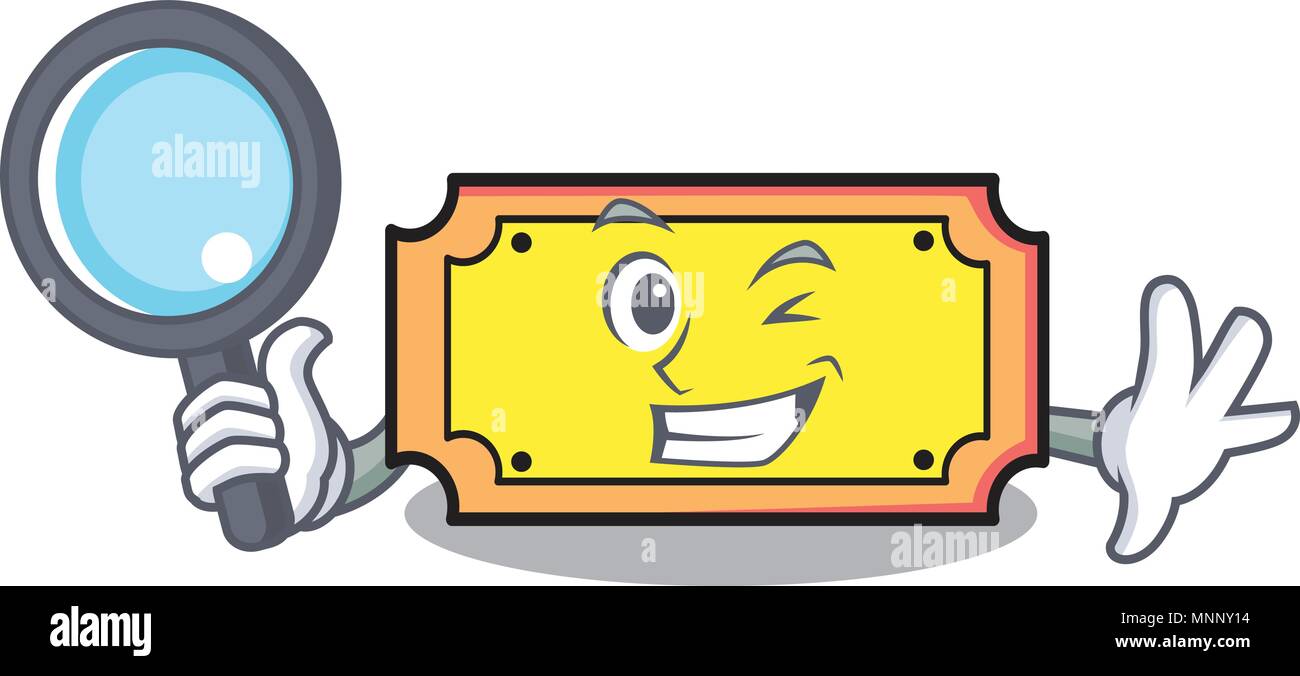 Detective ticket character cartoon style Stock Vector Image & Art - Alamy