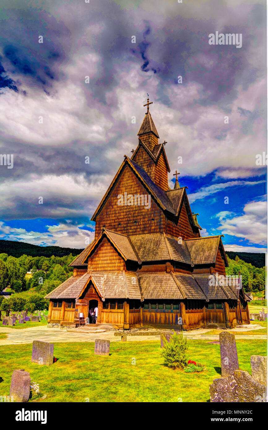 Heddal Stave Church, Norways largest stave church, Notodden ...