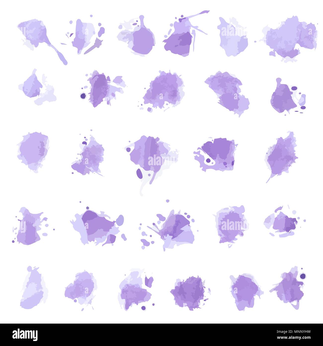 set of splash wter color brushes Stock Vector Image & Art - Alamy