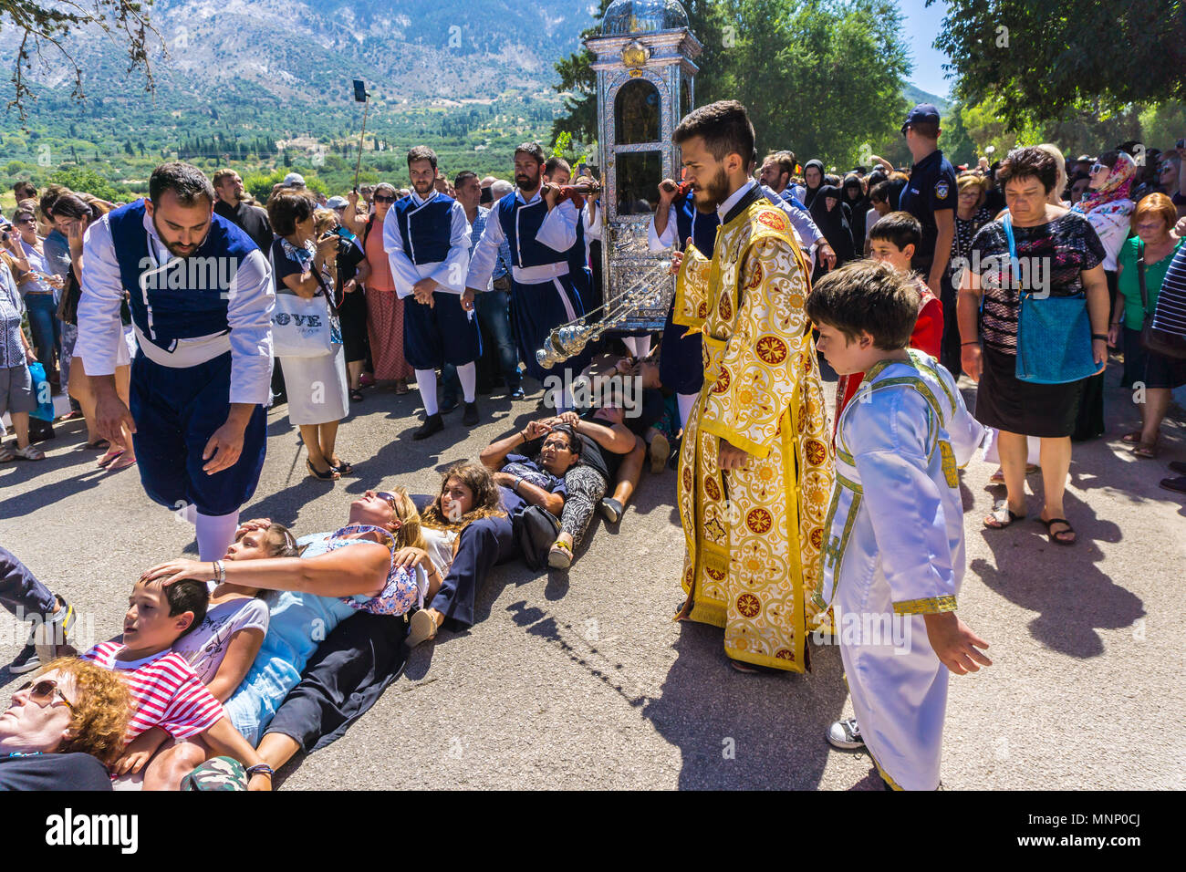 Feast day of Saint Gerasimos on August 16th in Cephalonia where his ...