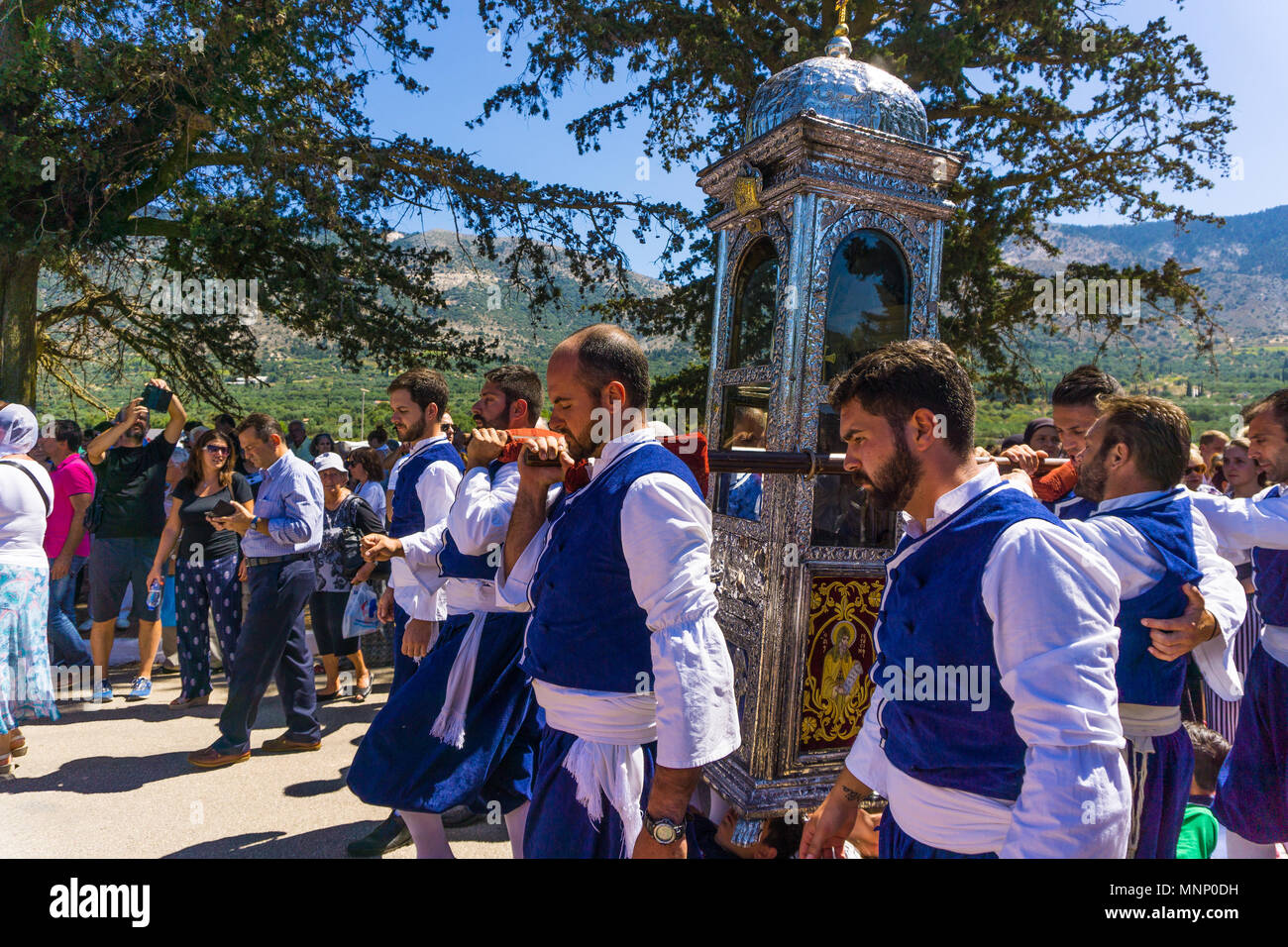 Feast day of Saint Gerasimos on August 16th in Cephalonia where his ...