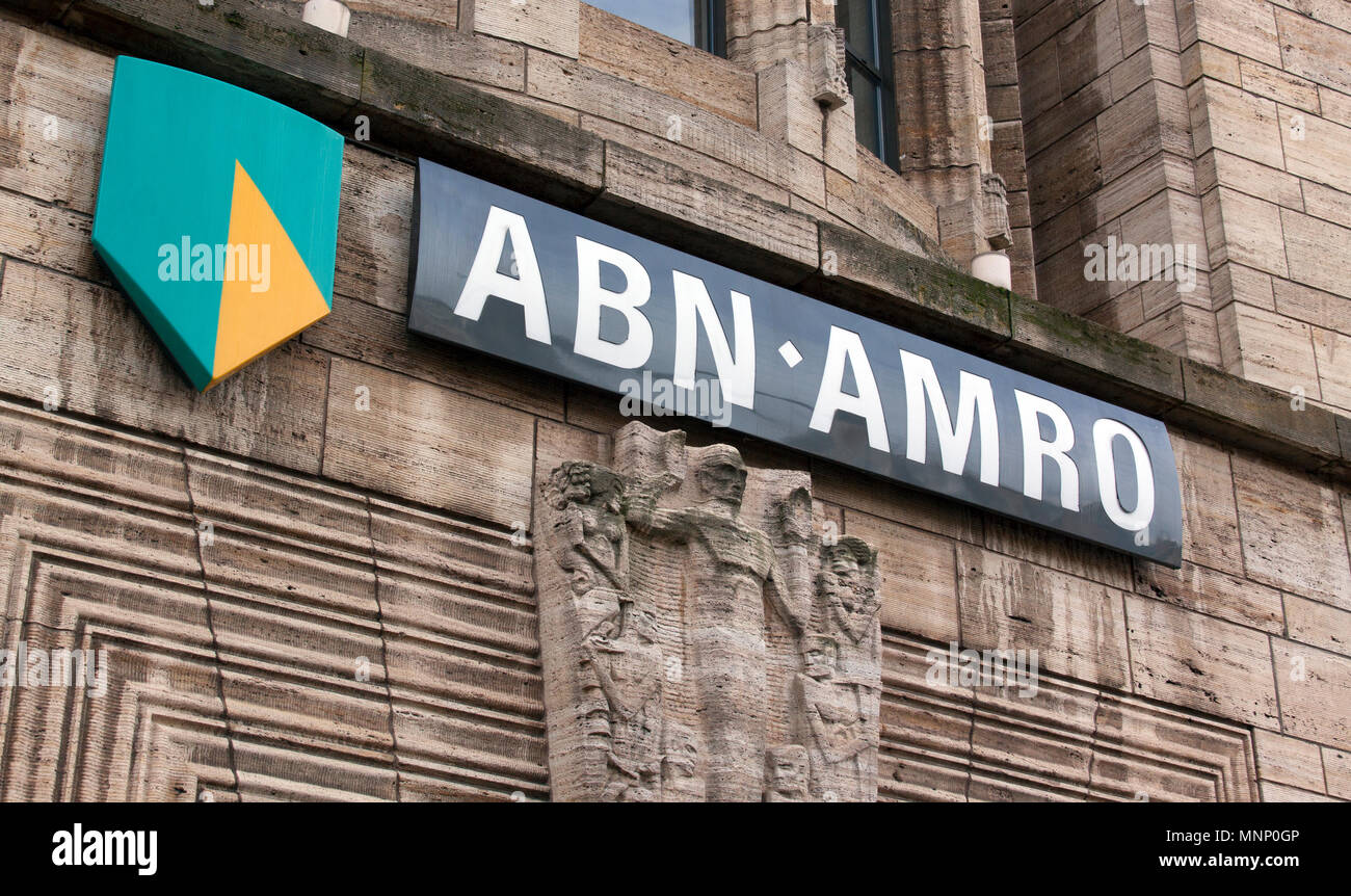 the Hague, Netherlands-november 24, 2015: Letters of the ABN AMRO bank ...