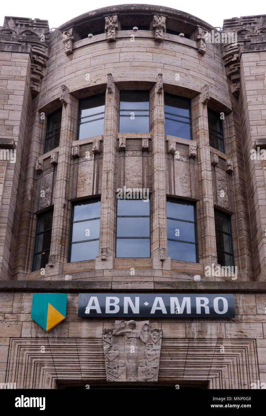 The Hague,netherlands-may 23, 2015: historic facade of the ABN bank ...