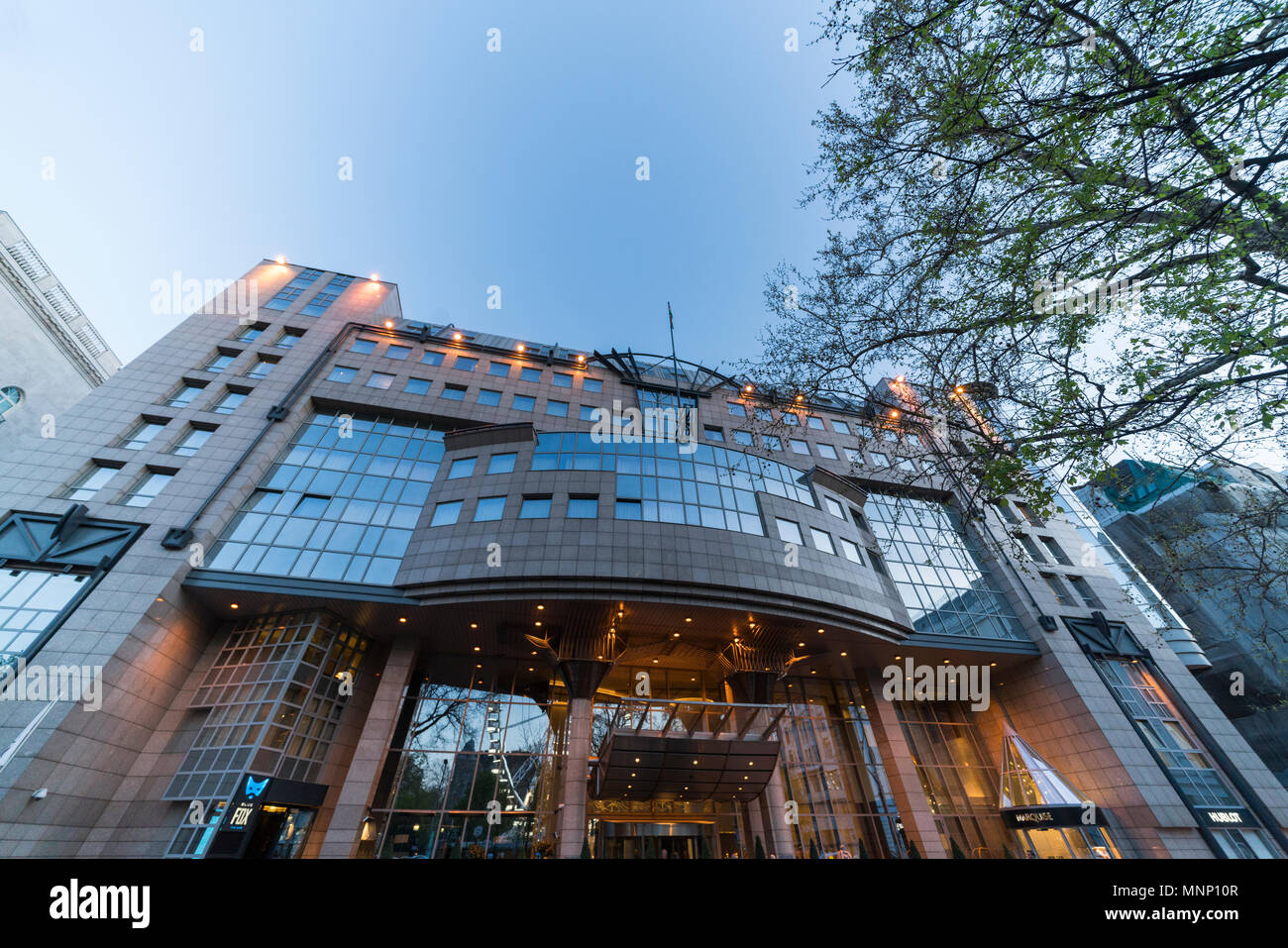 Contemporary building of Hotel Corvinus Kempinski, a 5 star luxury ...