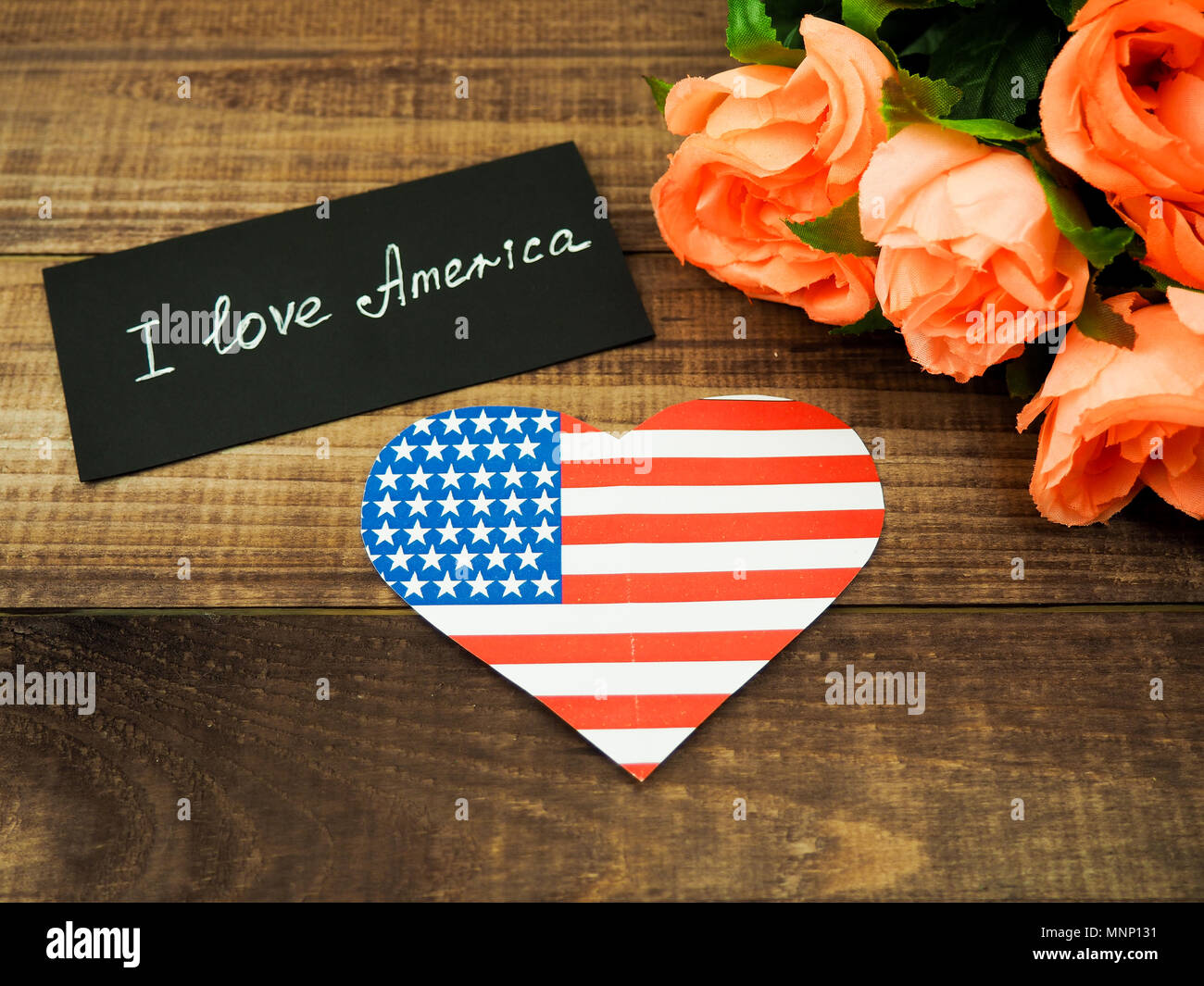 I Love America flag Stock Photo - Alamy
