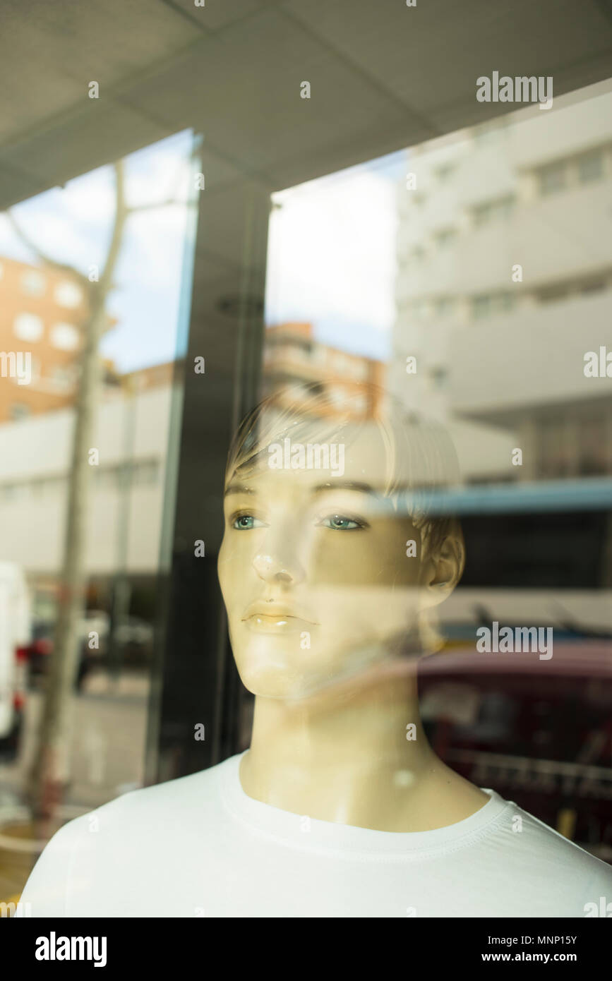 Menswear fashion shop window male store mannquins dummies wearing ...
