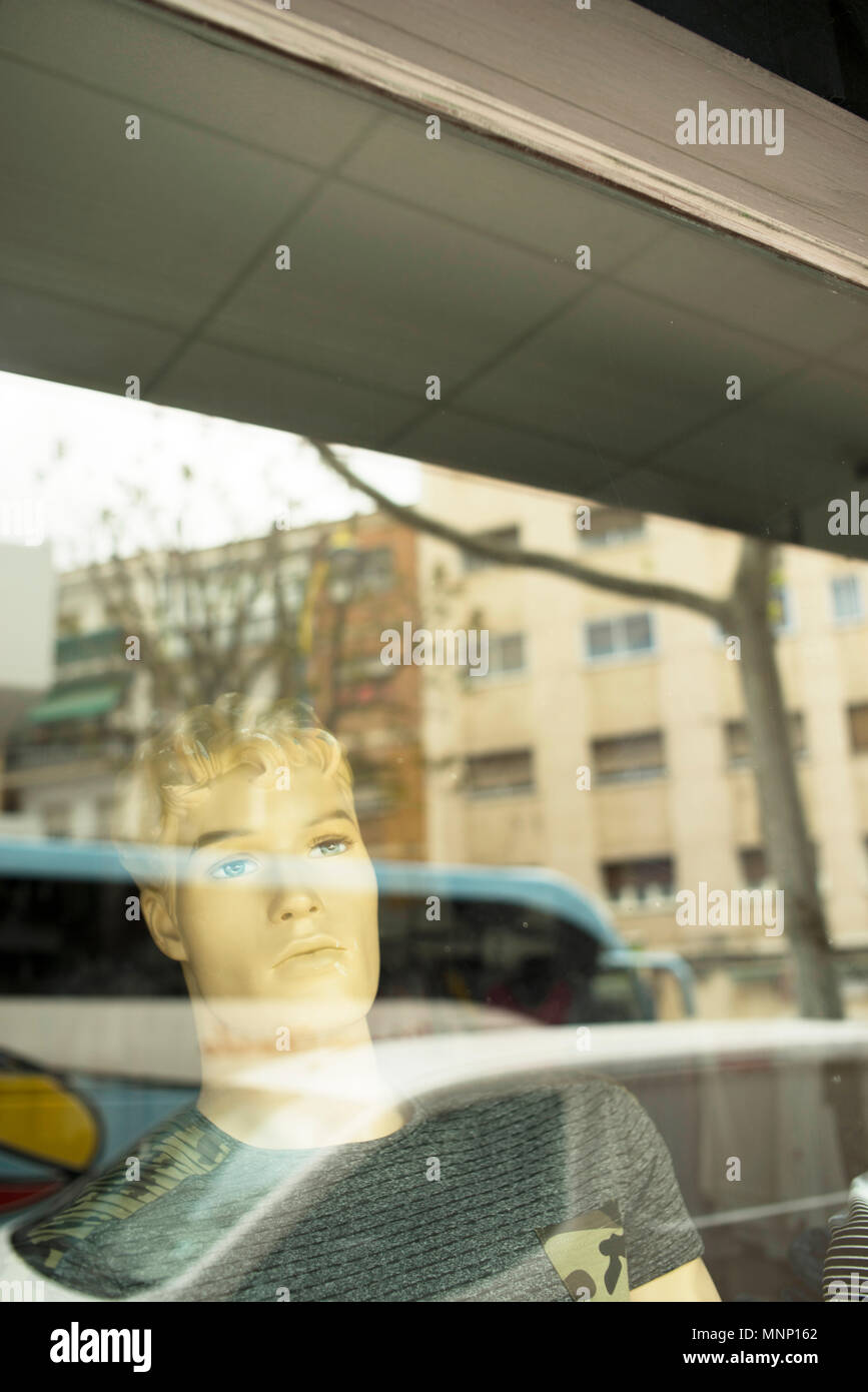 Menswear fashion shop window male store mannquins dummies wearing ...