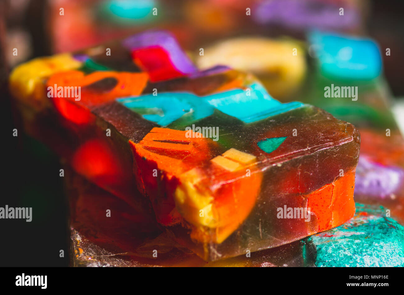Macro of a beautiful multicolored handmade soap Stock Photo - Alamy