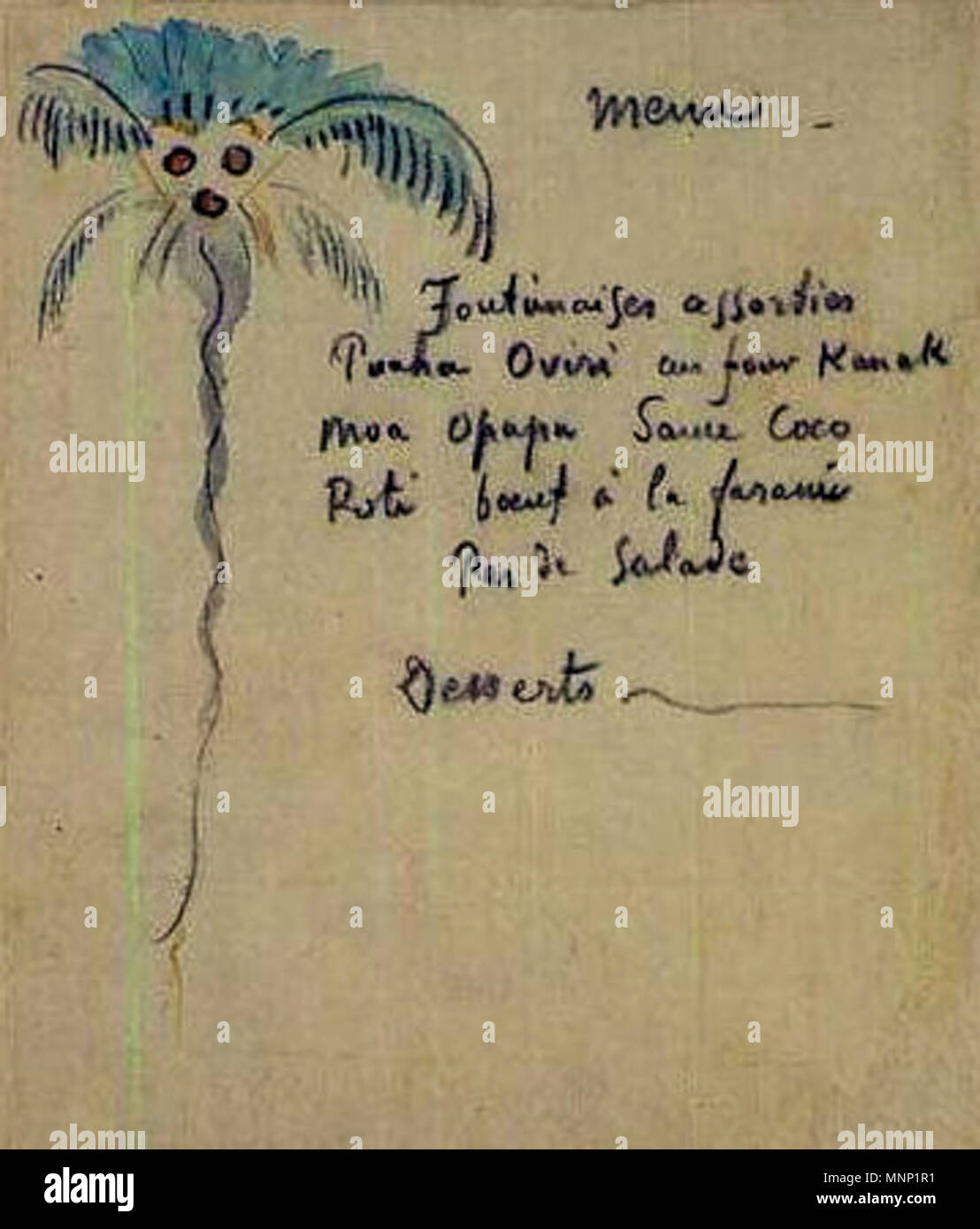 Français : Onze Menus: Menu au palmier Català: Onze Menus: Menú a la ...