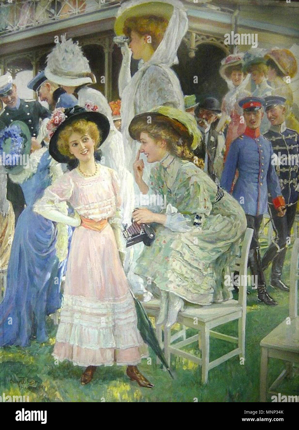 . Elegant Ladies at the Races . by 1912. Oscar Bluhm (1867–1912 ...
