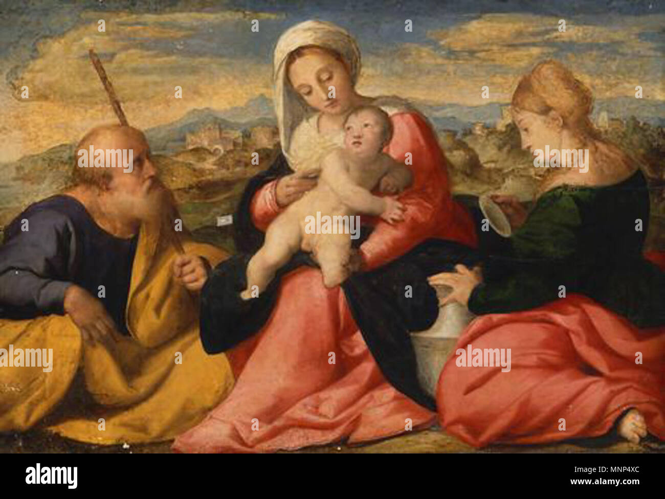 German: Maria mit Kind und den Heiligen Joseph und Magdalena circa 1520 ...