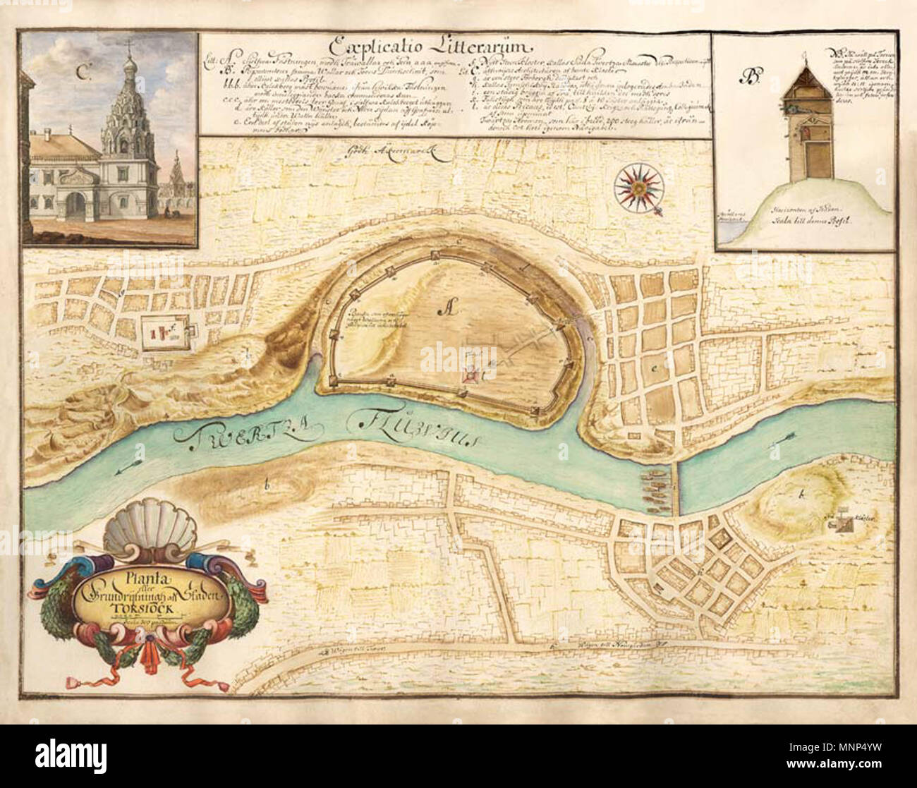 . Русский: Карта Торжка. 1674. Erik Palmqvist 956 Palmqvist Torzhok map ...