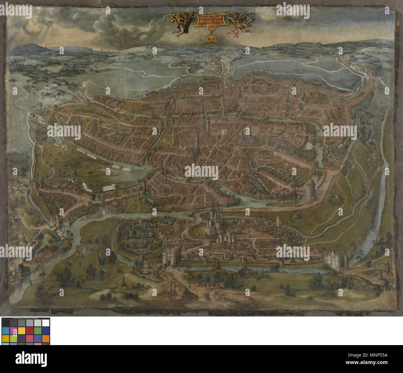 . English: Panoramisch plan van Gent 1534 . 11 December 2012, 20:33:02 ...