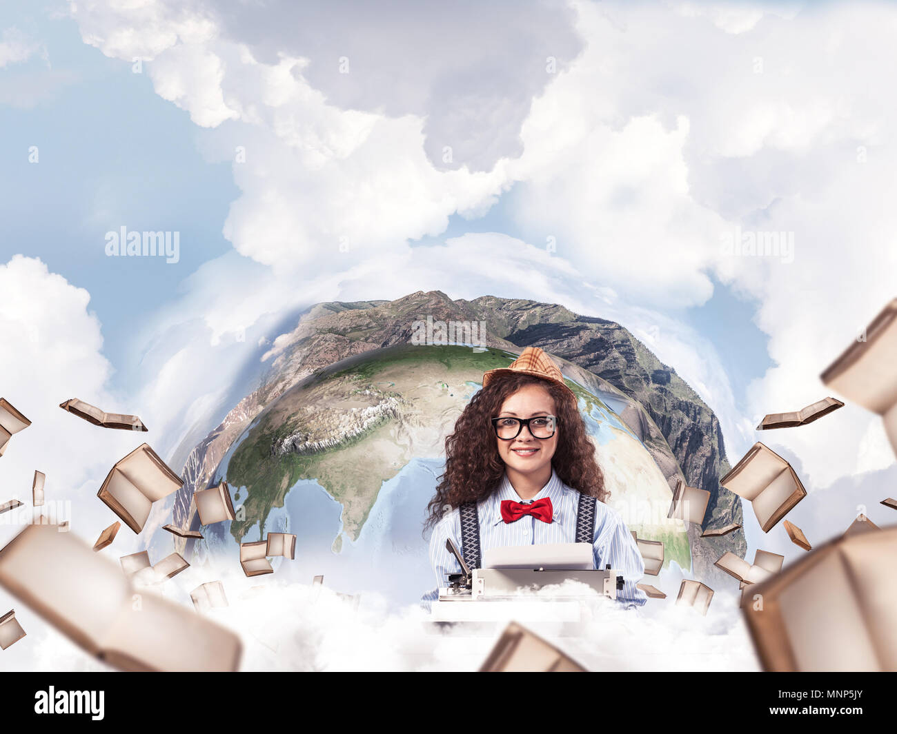 Creative inspiration of young female writer Stock Photo - Alamy