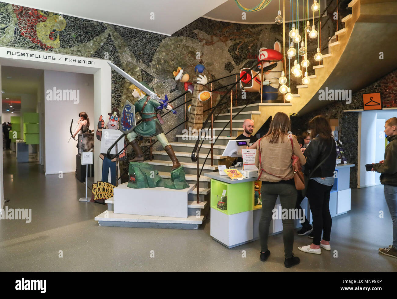 Berlin, Germany. 18th May, 2018. People visit the Computer Games Museum ...