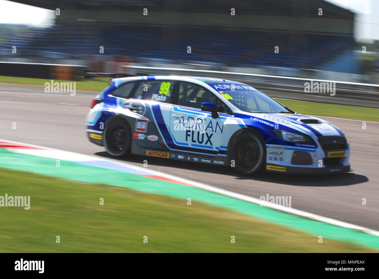 Andover, Hampshire, UK, 19 May 2018. Jason Plato (Adrian Flux Subaru ...