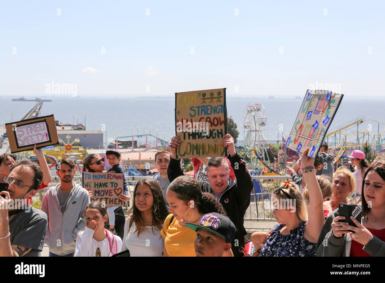 19th May, 2018. A solidarity march through Southend High Street in ...