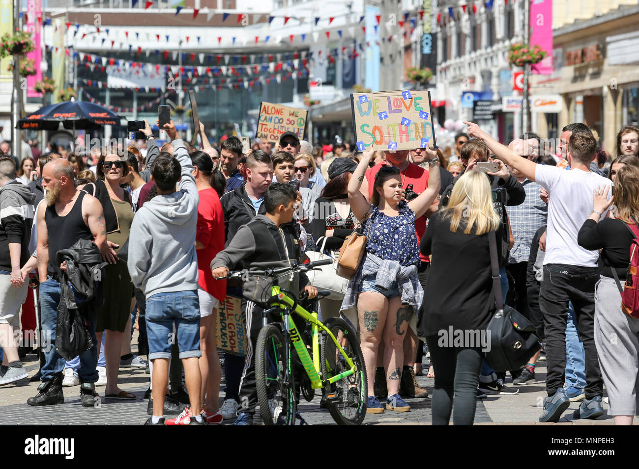 19th May, 2018. A solidarity march through Southend High Street in ...