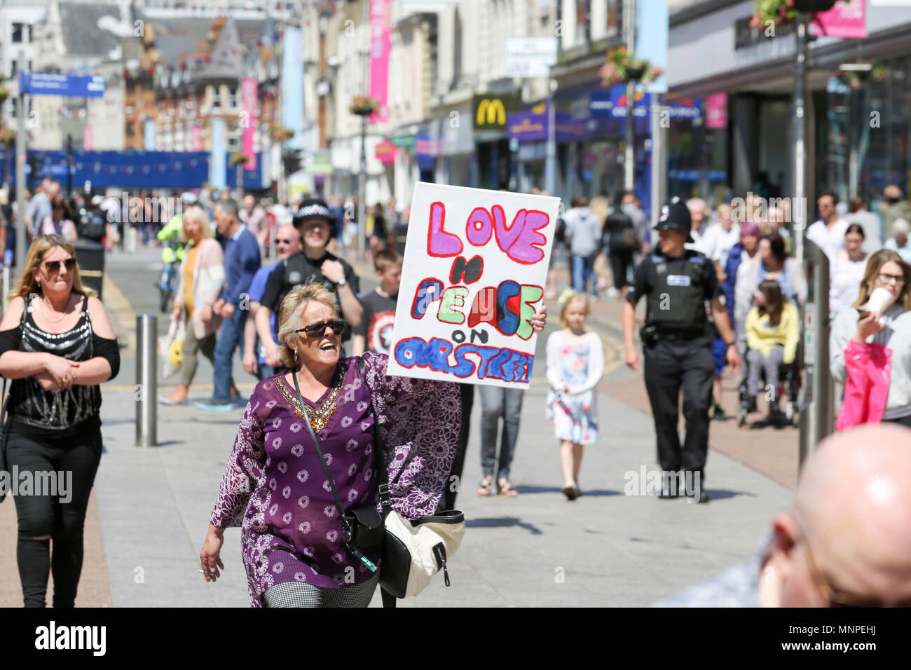 19th May, 2018. A solidarity march through Southend High Street in ...