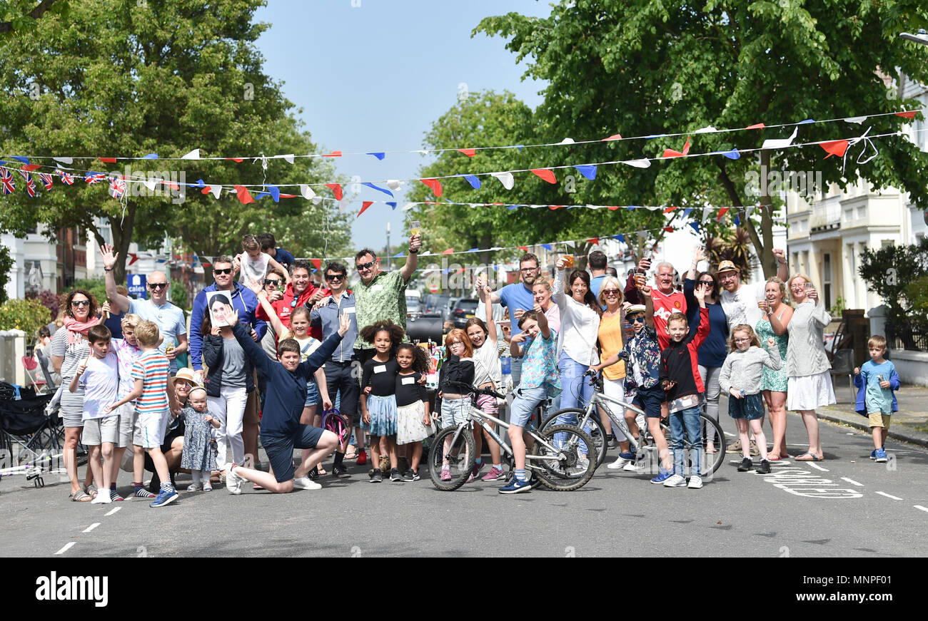 Brighton UK 19th May 2018 - Residents of St Leonards Road in Hove enjoy ...